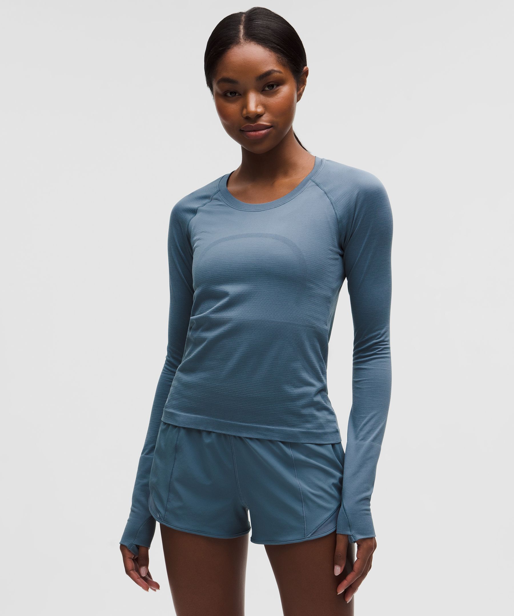 Lululemon Swiftly Tech Long-Sleeve Shirt 2.0 - Steel Blue/Steel